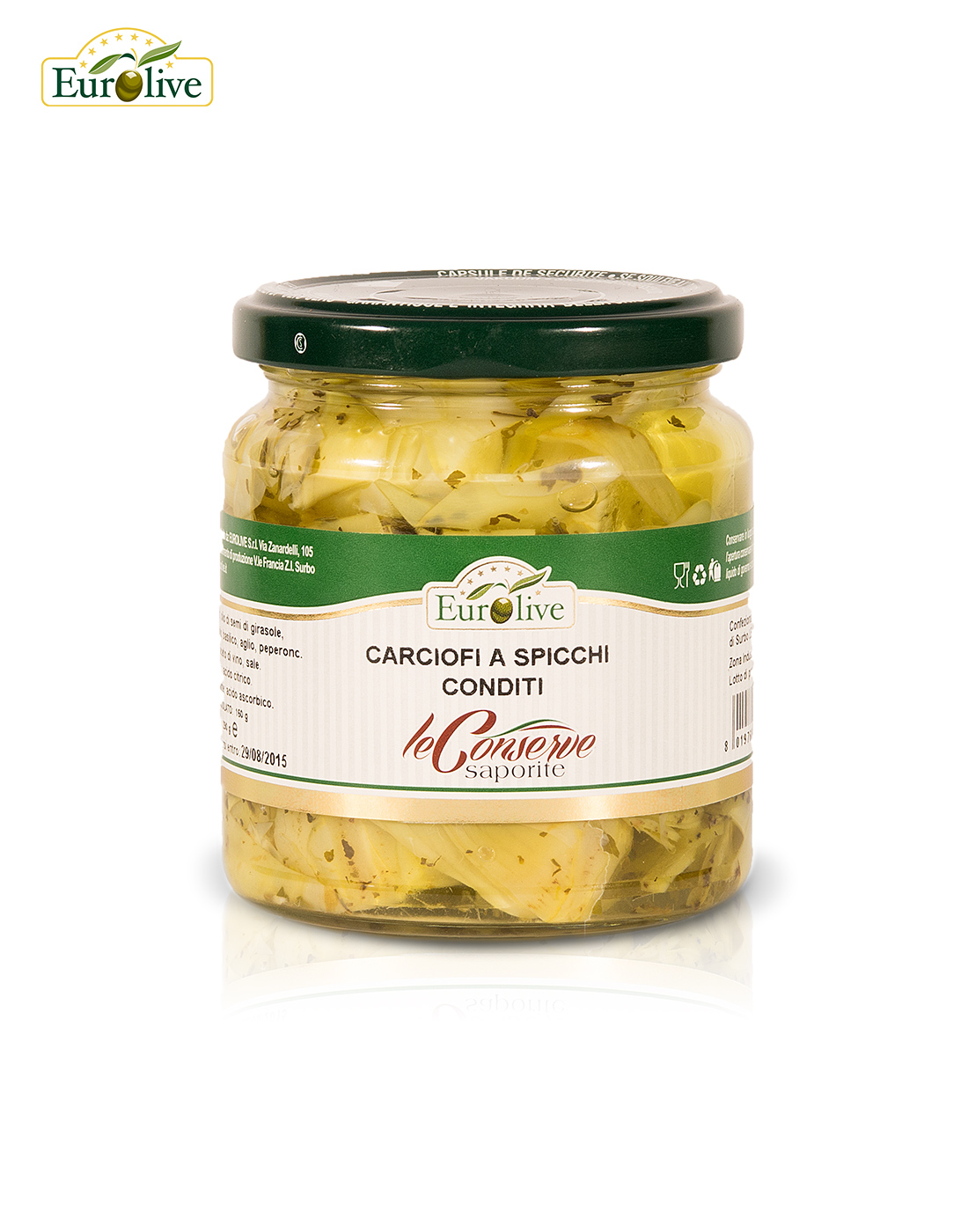 Carciofi a spicchi conditi in olio di semi di girasole (vaso vetro 314 ...